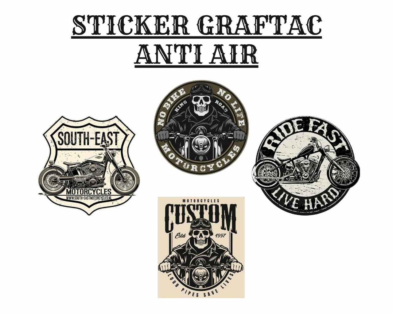 STICKER GRAFTAC ANTI AIR/ STICKER NO BIKER NO LIFE MOTOR CYCLES ...
