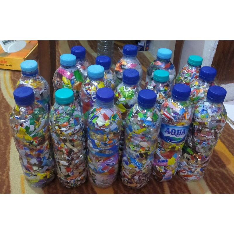 Ecobrick botol bata ramah lingkungan 600 ML AQUA | Lazada Indonesia