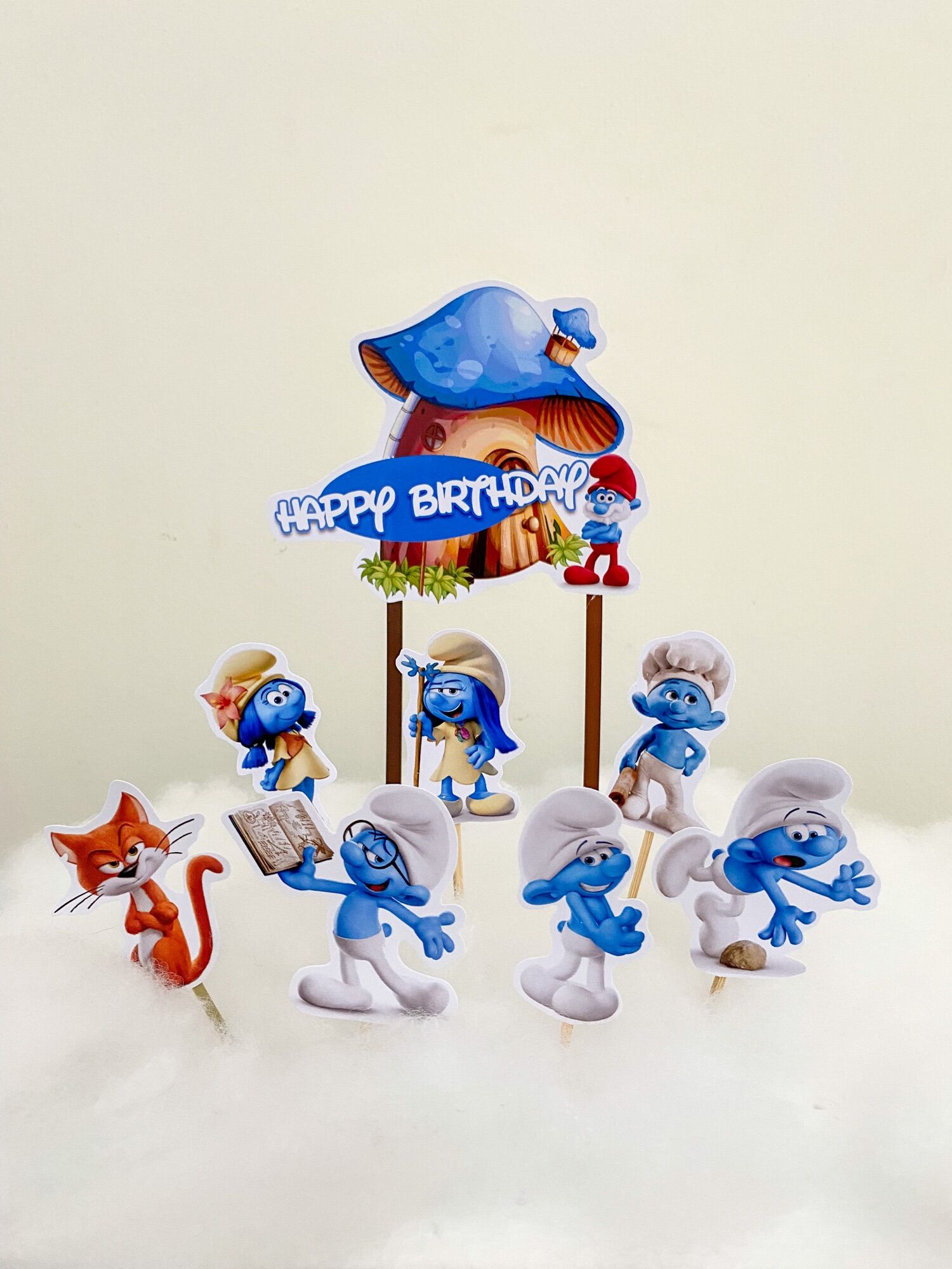 TOPPER SMURF / CAKE TOPPER SMURF / TOPPER KUE SMURF / HIASAN KUE SMURF ...
