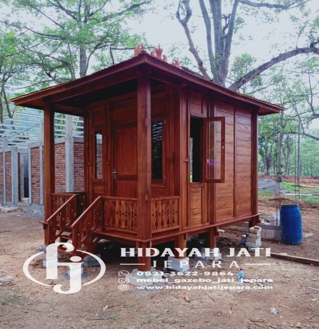 gazebo rumah kayu model panggung 4 x 3 meter | Lazada Indonesia
