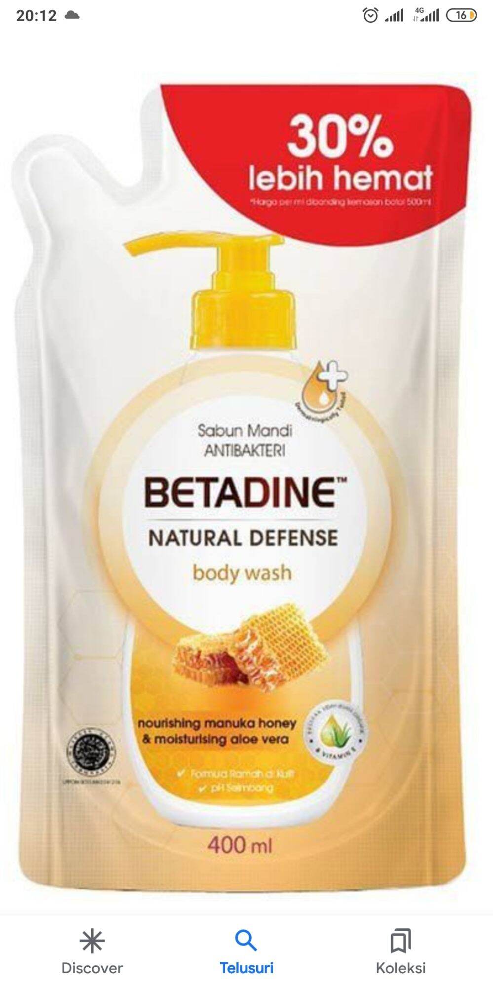 betadine BW honey&aloe Ref 400ml | Lazada Indonesia