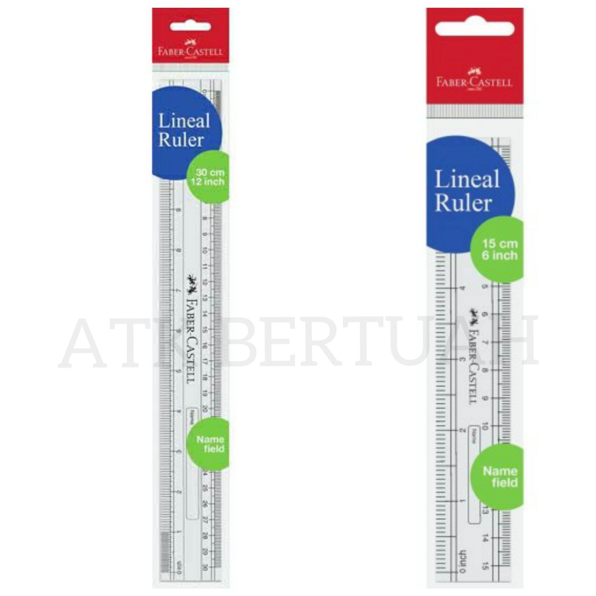 FABER CASTELL NAME FIELD LINEAL RULER SCALE PENGGARIS PLASTIK TEBAL ...
