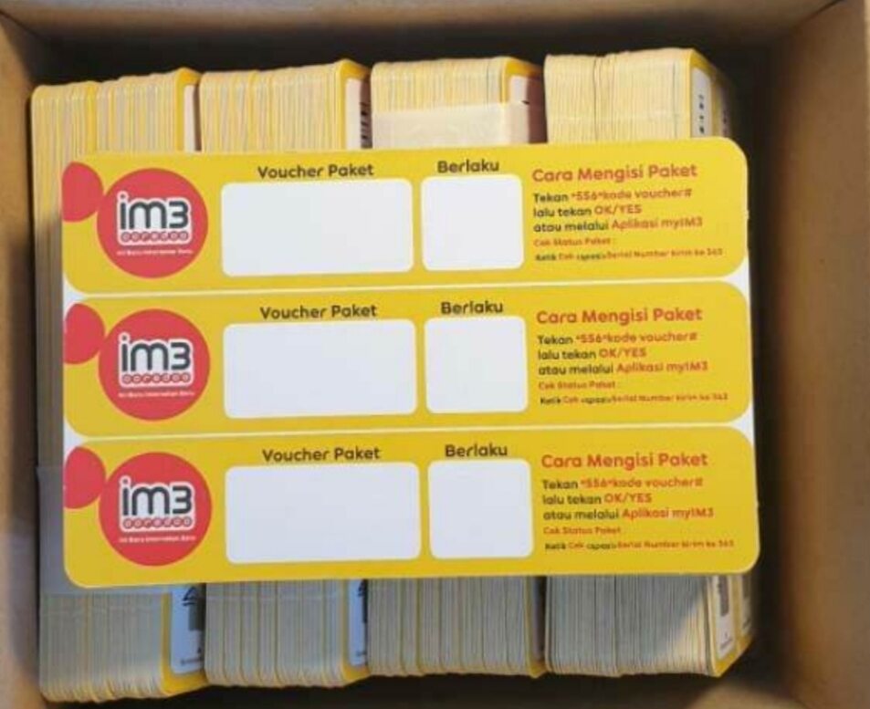 voucher kosong indosat injek, isi 25 lembar/ isi 75 SN. | Lazada Indonesia