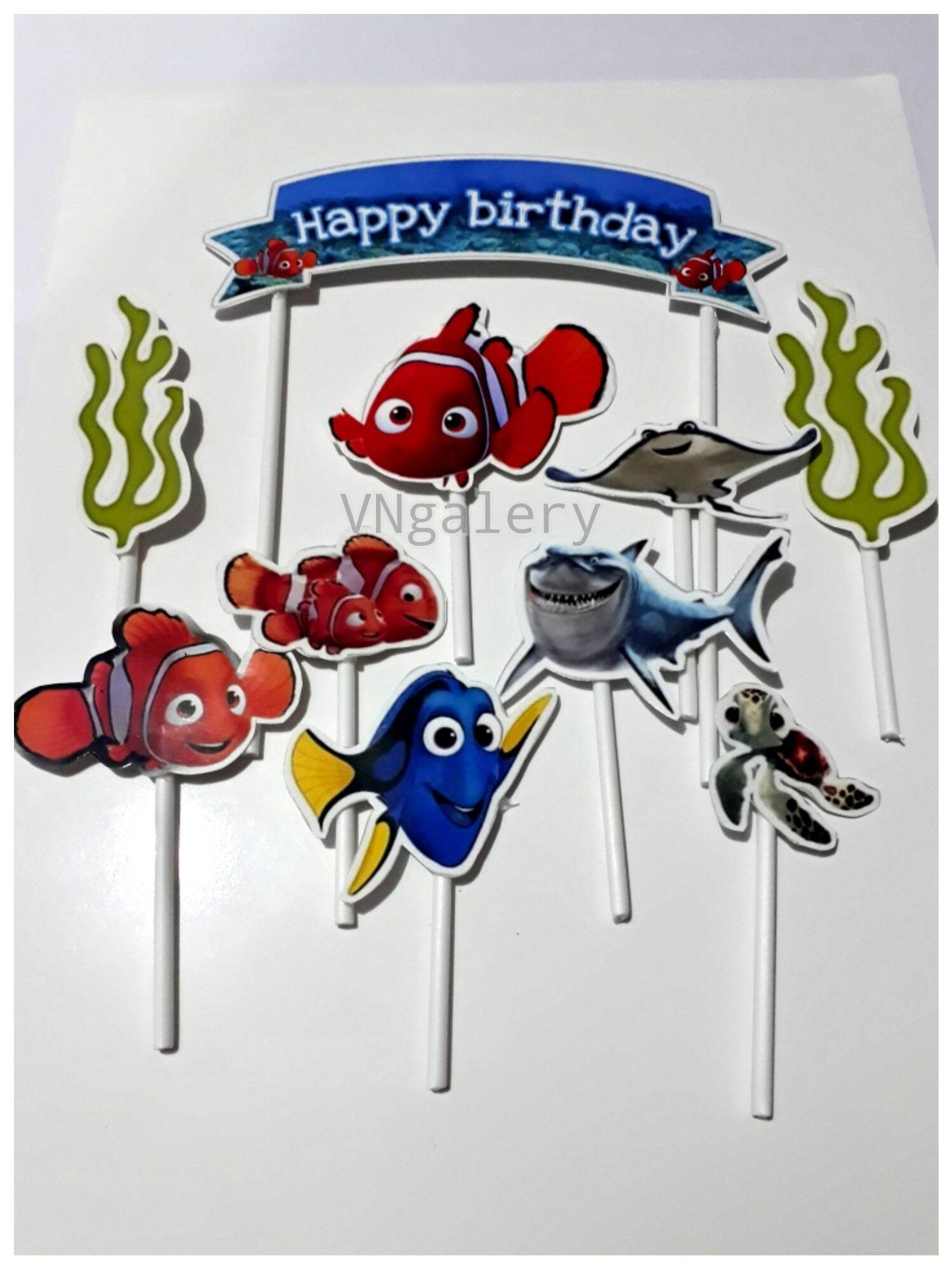 topper hiasan kue ulang tahun/ topper kertas karakter NEMO | Lazada ...