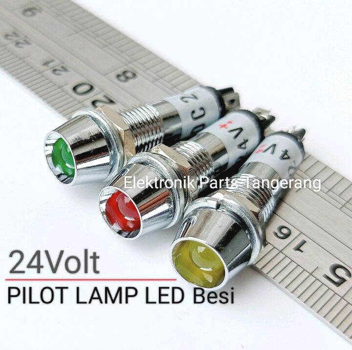 (1 Buah) PILOT LAMP LED 24V BESI DRAT 8mm PILOT LAMP 24V LED BESI LAMPU ...