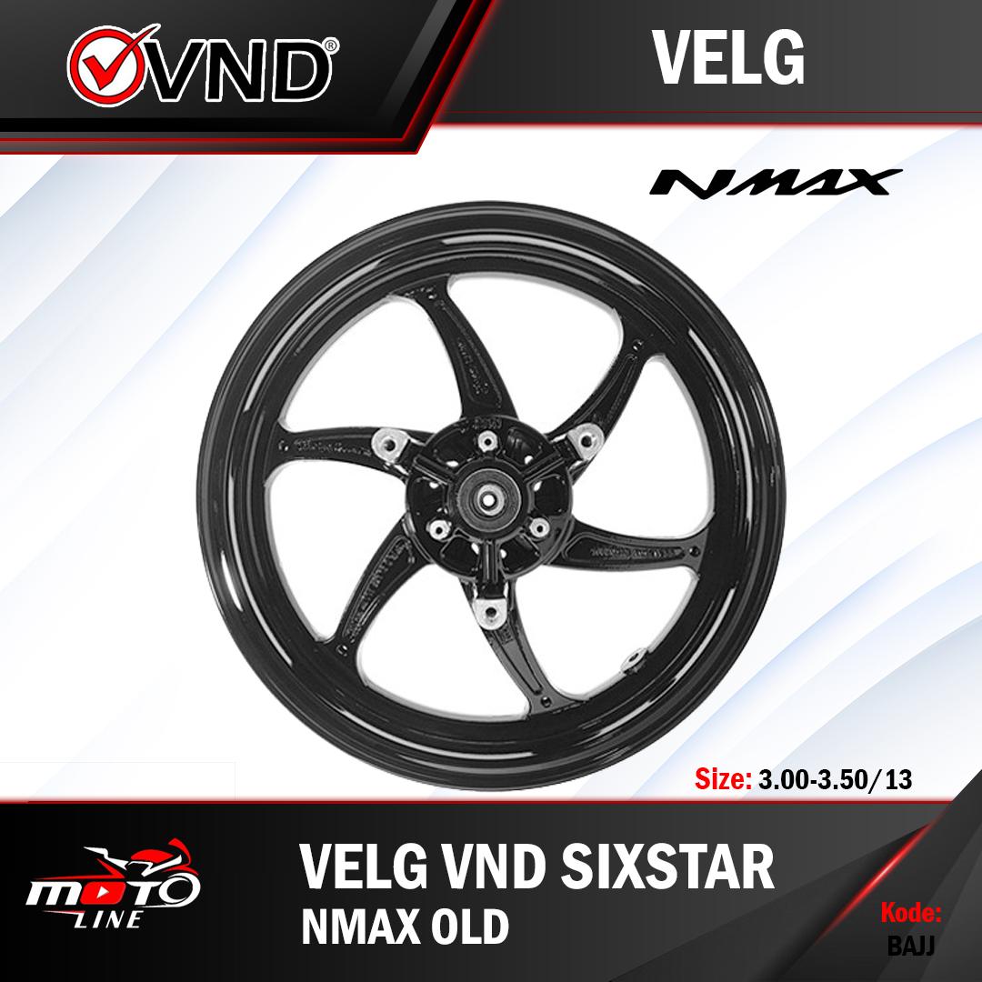 VELG VND SIX STAR NMAX OLD DEPAN 3.50 BELAKANG 3.00 RING 13 HITAM ...