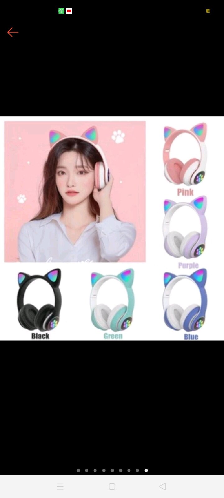 Headset Bando Kucing Wireless Full Light Cat Ear Headphone Bluetooth ...