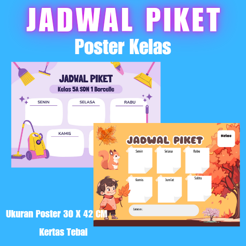 Cetak Poster Jadwal Piket Sekolah Jadwal Piket Kelas Sudah Ada Lem ...