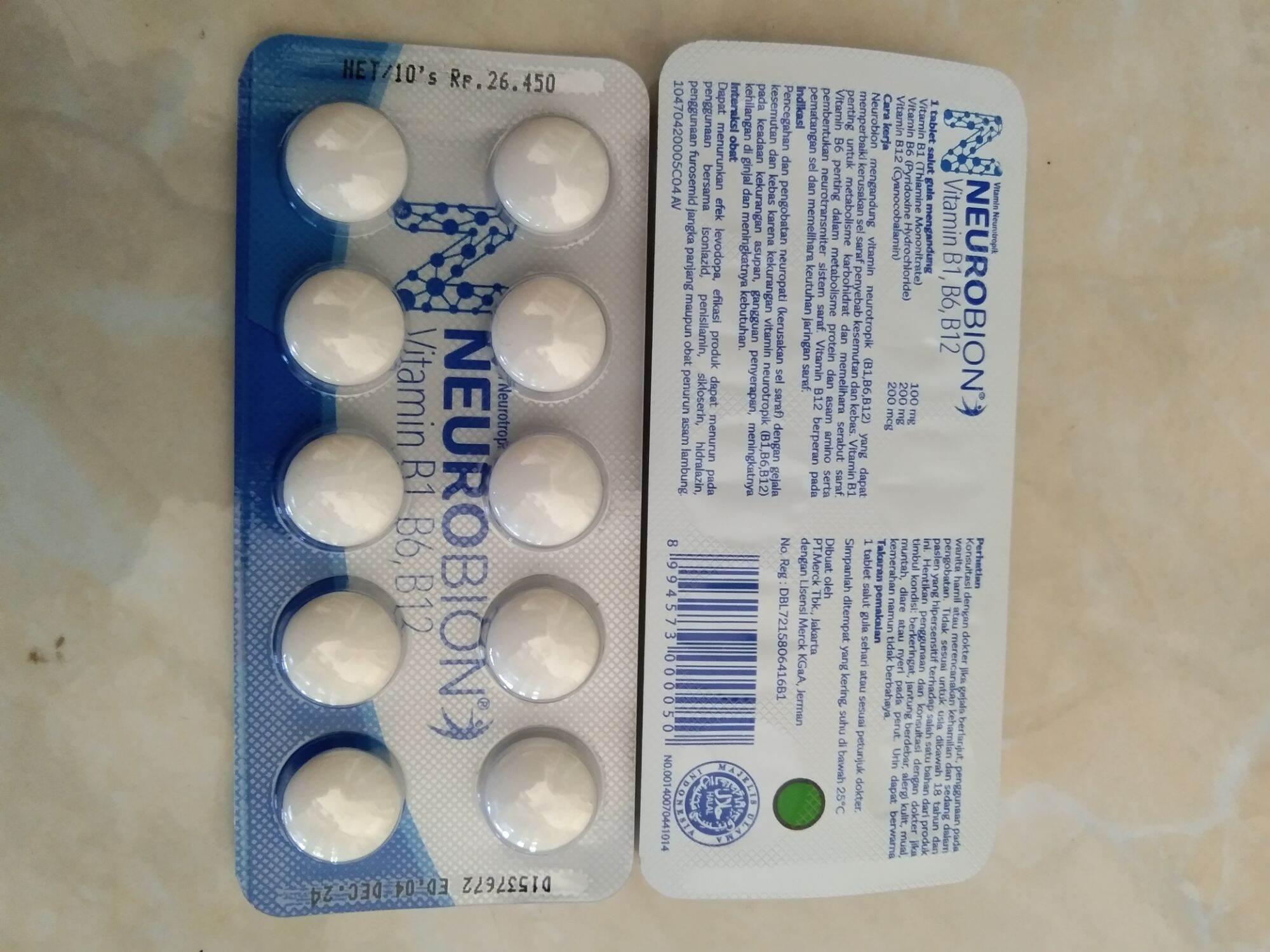 Neurobion tablet ( kesemutan dan kram kekurangan vitamin B1 B6 b 12) | Lazada Indonesia
