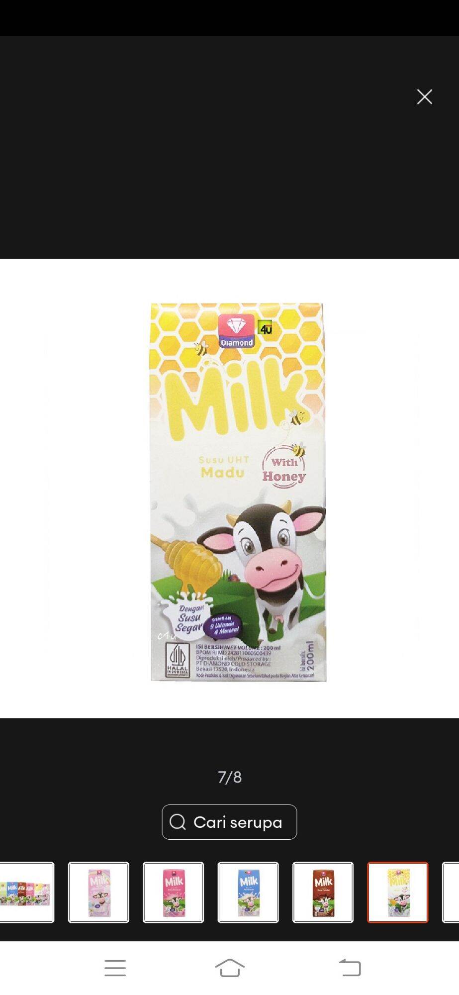 Uht Milk diamond 24x200ml | Lazada Indonesia