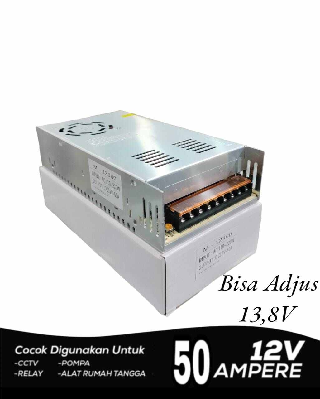 POWER SUPPLY SWITCHING PSU 12V 50A 12 VOLT 50 AMPER KIPAS fan | Lazada ...