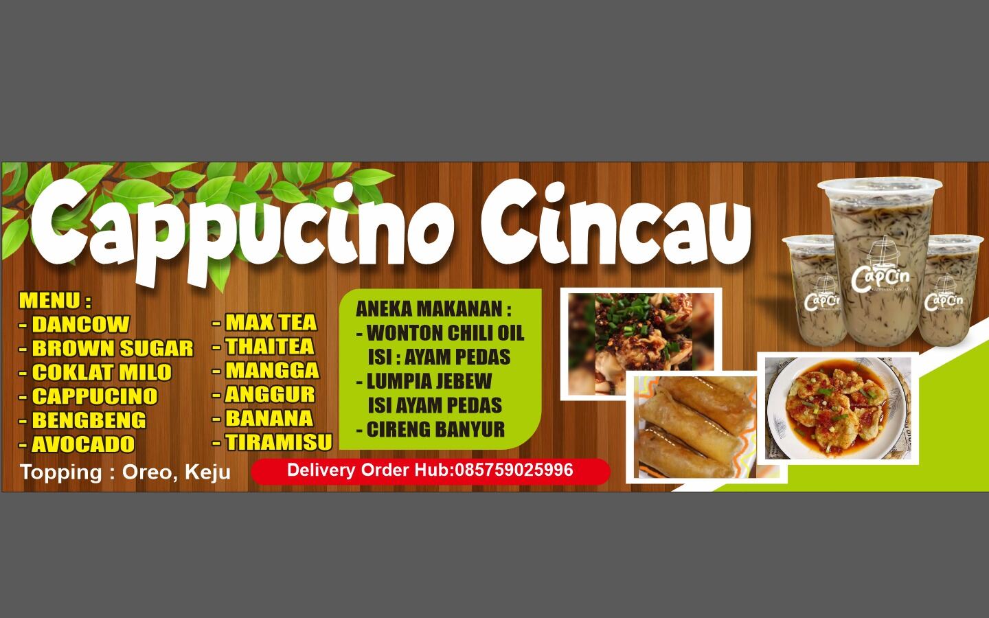Spanduk Jualan Cappucino Cincau / Benner Capcin / Bisa Request Desain ...