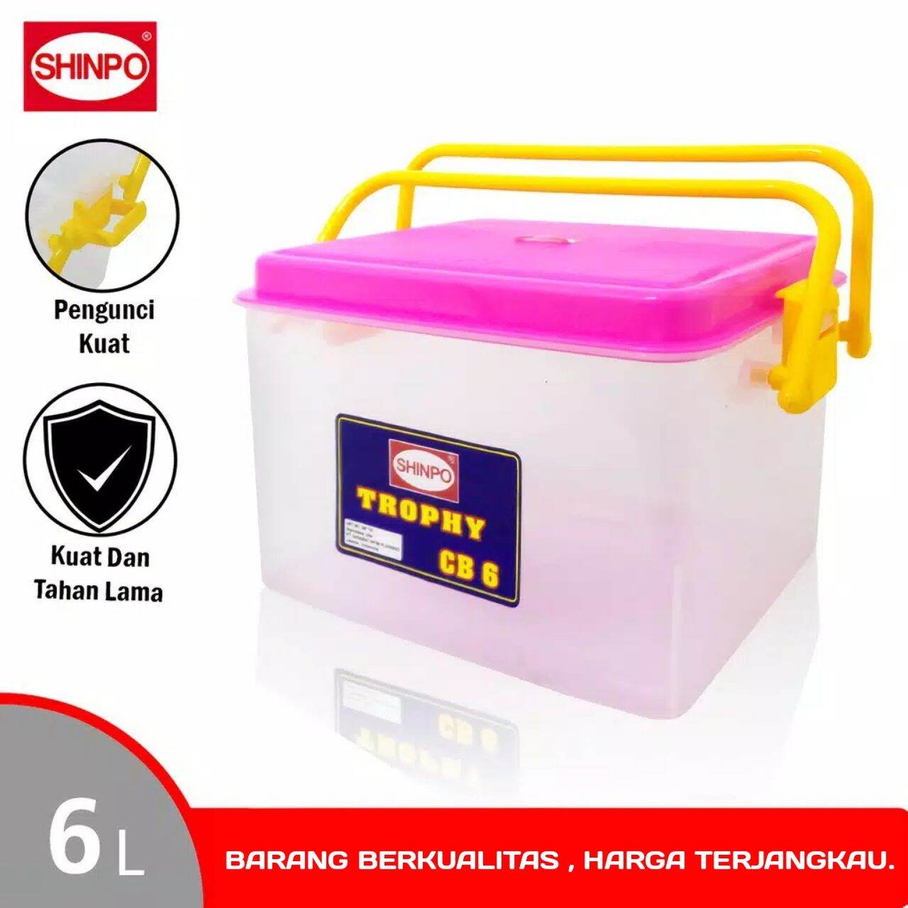 SHINPO Box Penyimpanan Kontainer Plastik 6 L Kotak Donat Trophy ...