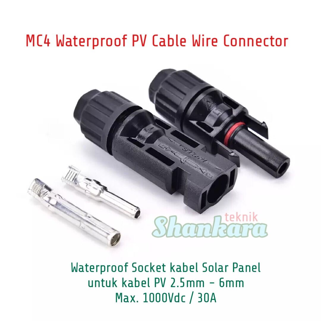MC4 Waterproof Socket Connector Soket Terminal konektor sambung kabel Solar Panel Surya PV Cable ...