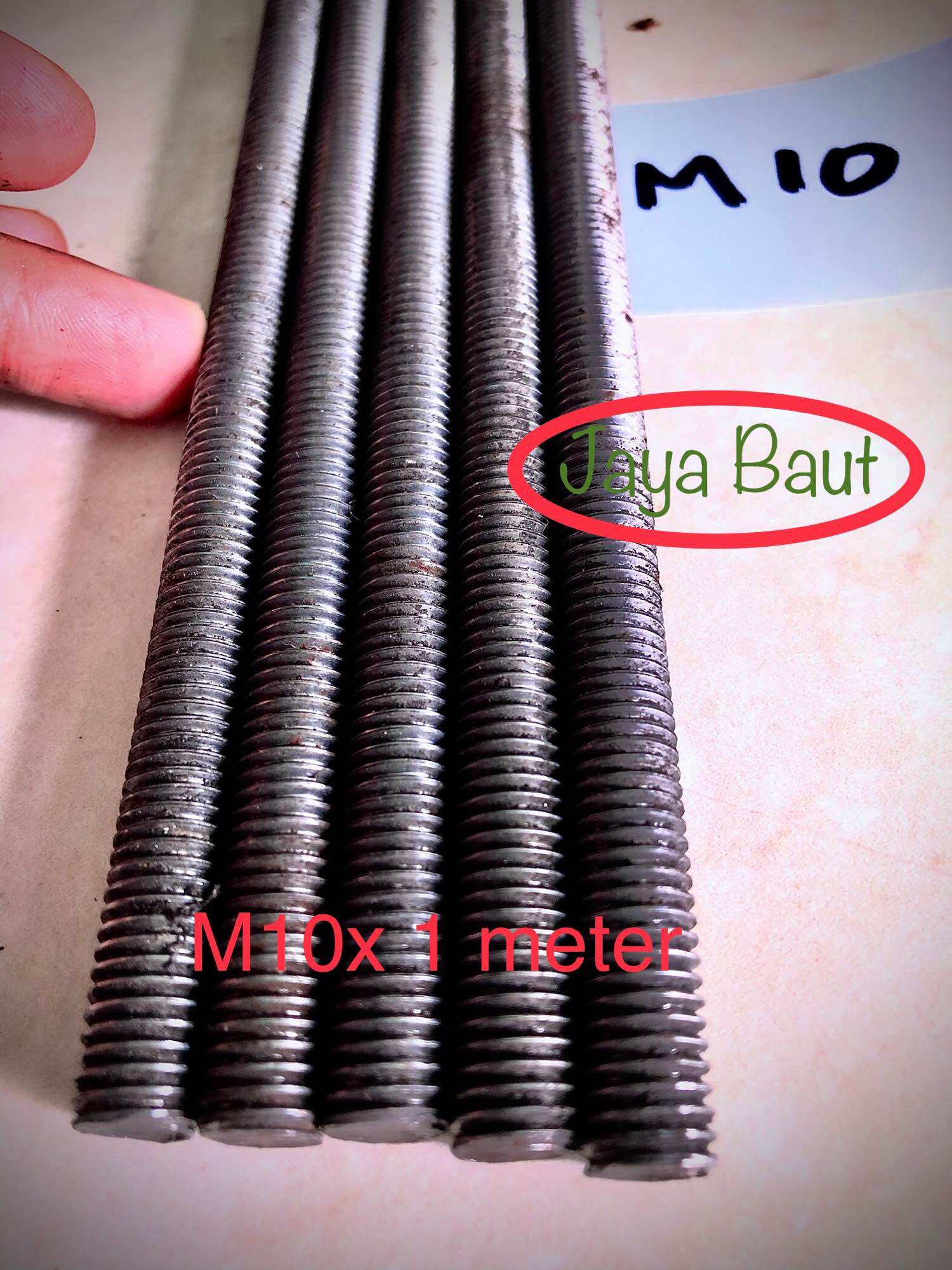 As Drat M10 Panjang 1 Meter Baut Long Full Drat pitch 1.5 ( drat kasar ) Harga 1pcs | Lazada ...