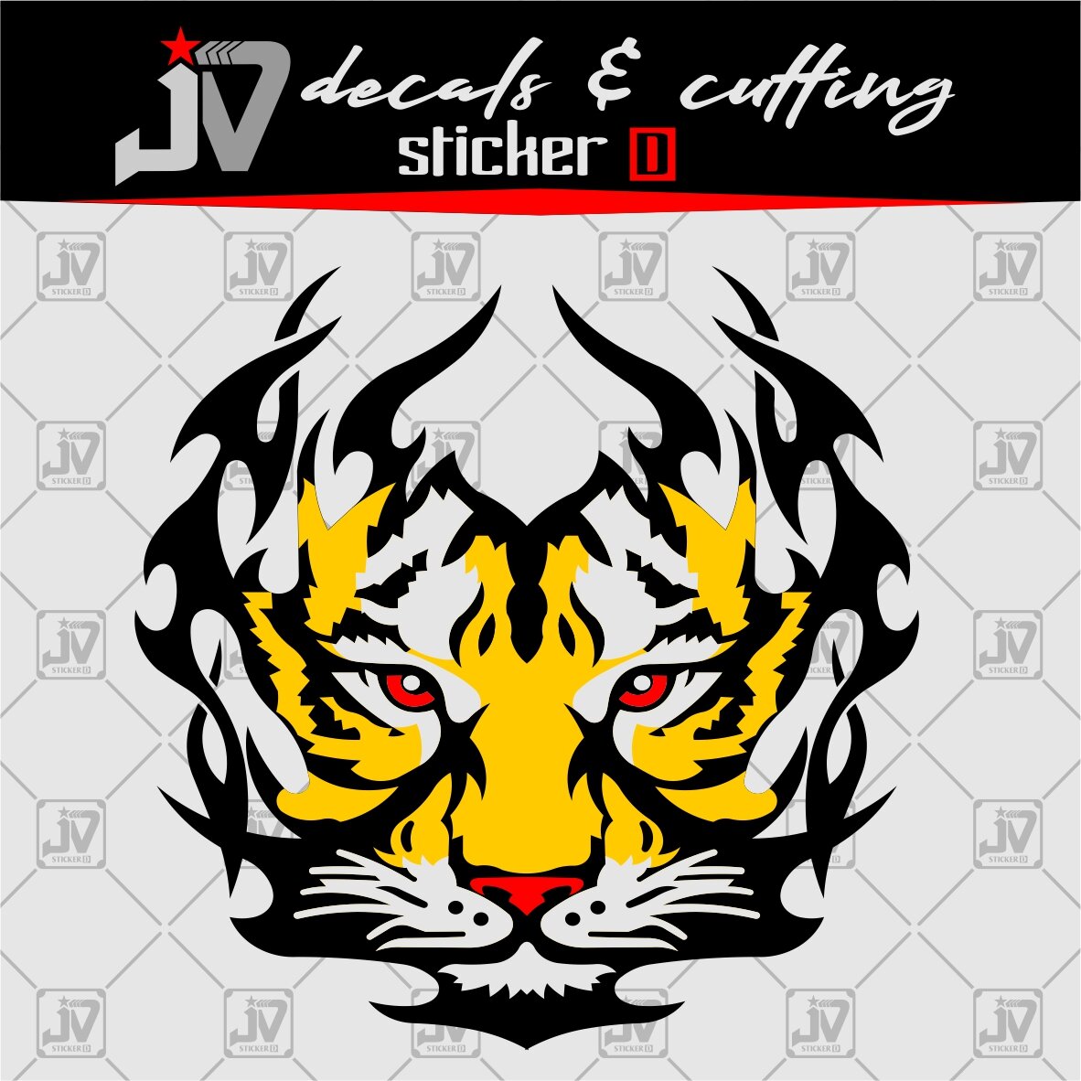sticker harimau tiger api cutting sticker motor | Lazada Indonesia