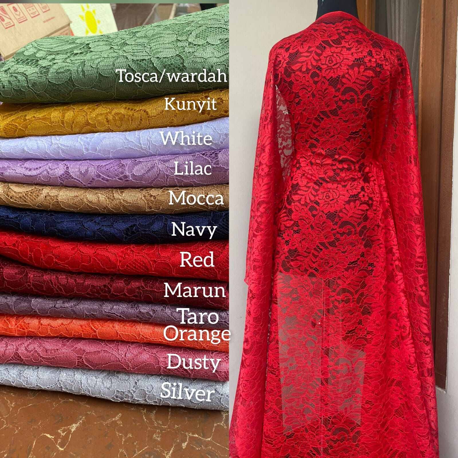 Bahan Brukat Meteran Mewah Murah / Kain Brokat Meteran / Kain Kebaya ...