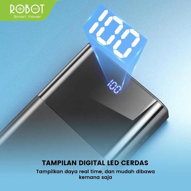 PowerBank ROBOT 20000mah RT22s Dual Port Input & Output Original Led ...