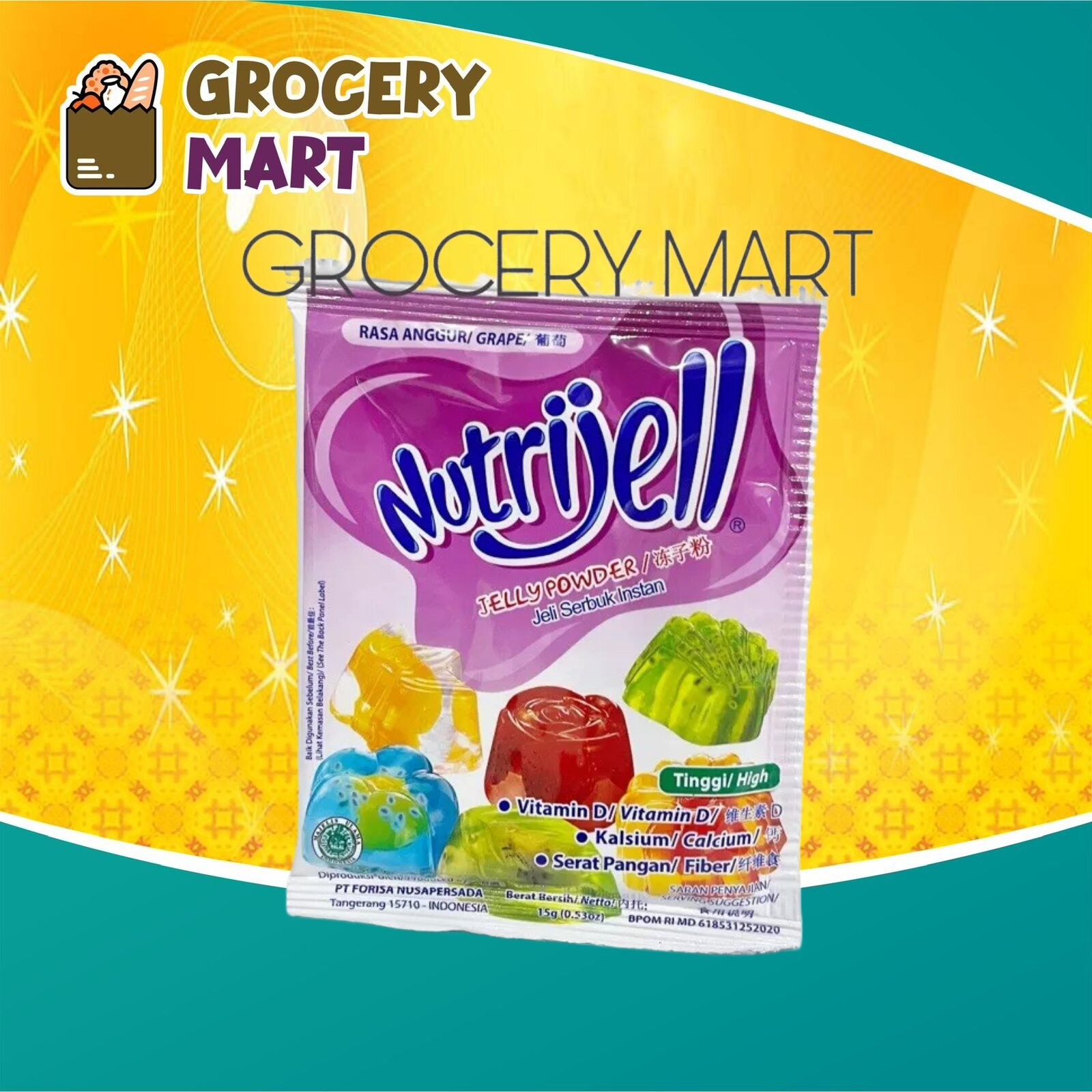 Nutrijell Agar Agar Rasa Grape Anggur Jelly Powder Bubuk | Lazada Indonesia