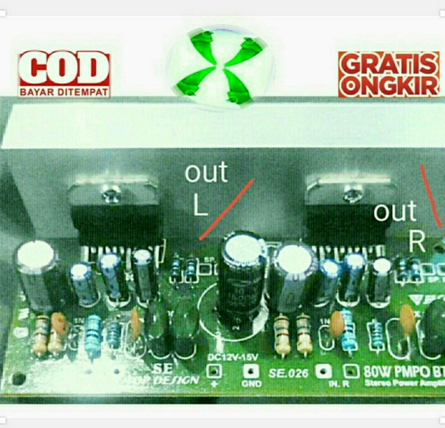 Kit Power PCB Siap pakai Amplifier 2X IC TDA 2005 BTL STEREO 80W+ Kabel Speaker+ Heatsink ...