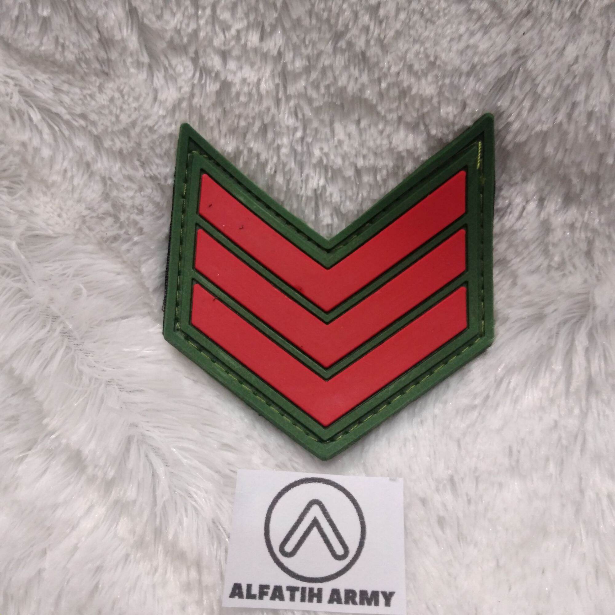 Patch rubber Pangkat Kopral V1 V2 V3 Kopda Koptu Kopka Merah Hijau ...
