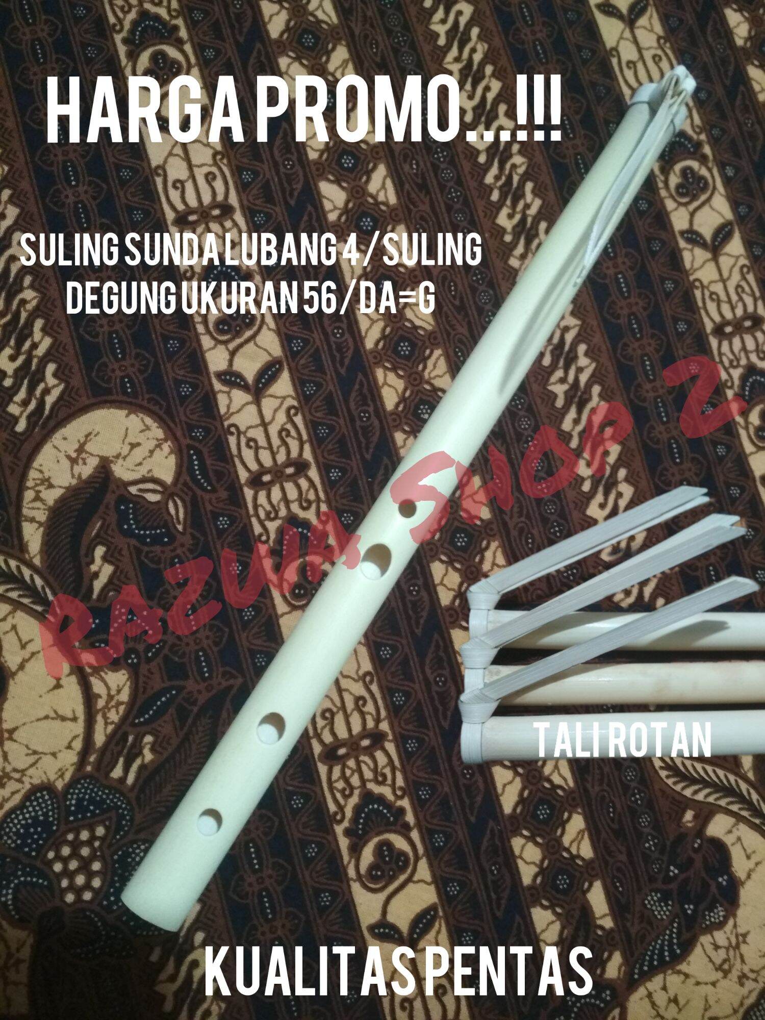 Seruling Bambu/Suling Sunda lubang 4/Suling Degung ukuran 56/Da=G ...