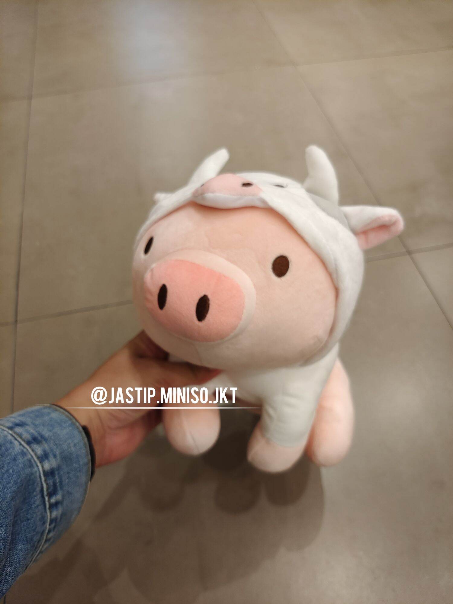 MINISO 🆕 Boneka PIGLET dengan Hoodie Bee / Hoodie Cow (size 26cm ...