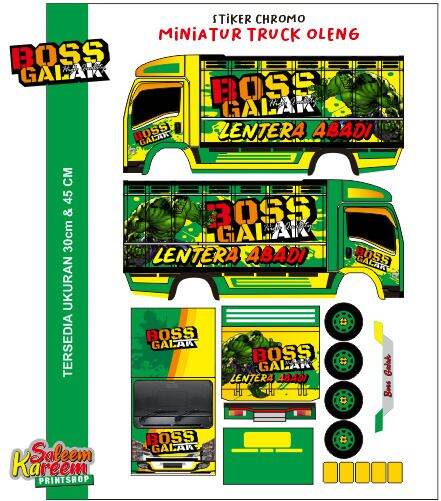 STIKER MINIATUR TRUK OLENG UK 45 NEW DESAIN/STIKER MURAH/STIKER ...