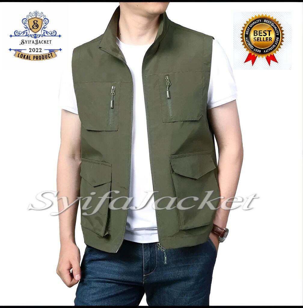 Jaket Rompi Pria Outdoor / Rompi Lapangan / Rompi Pria Keren / Rompi ...