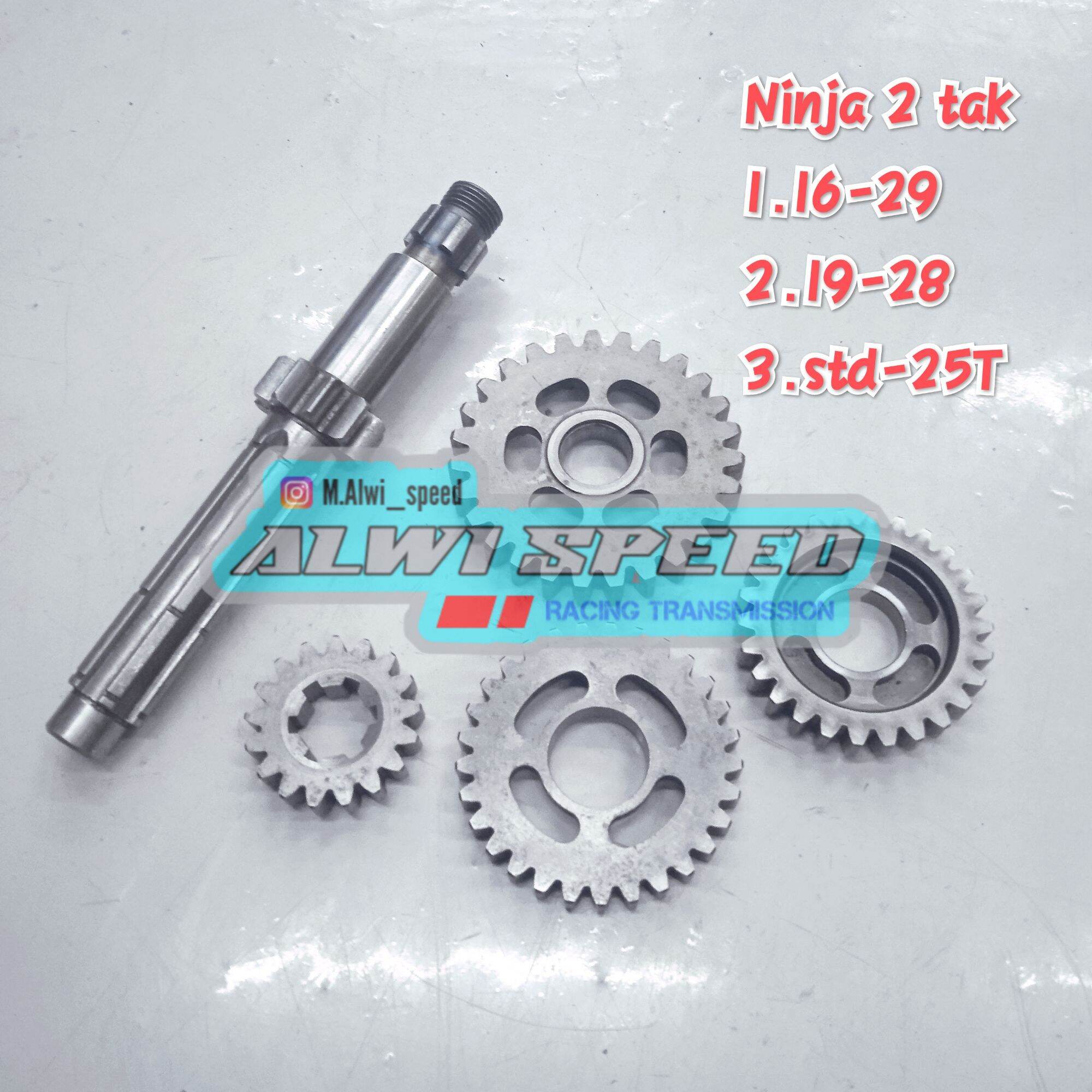 Rasio racing ninja 2 tak gigi 1.16-29, 2.19-28 & 3 sekunder 25T ...