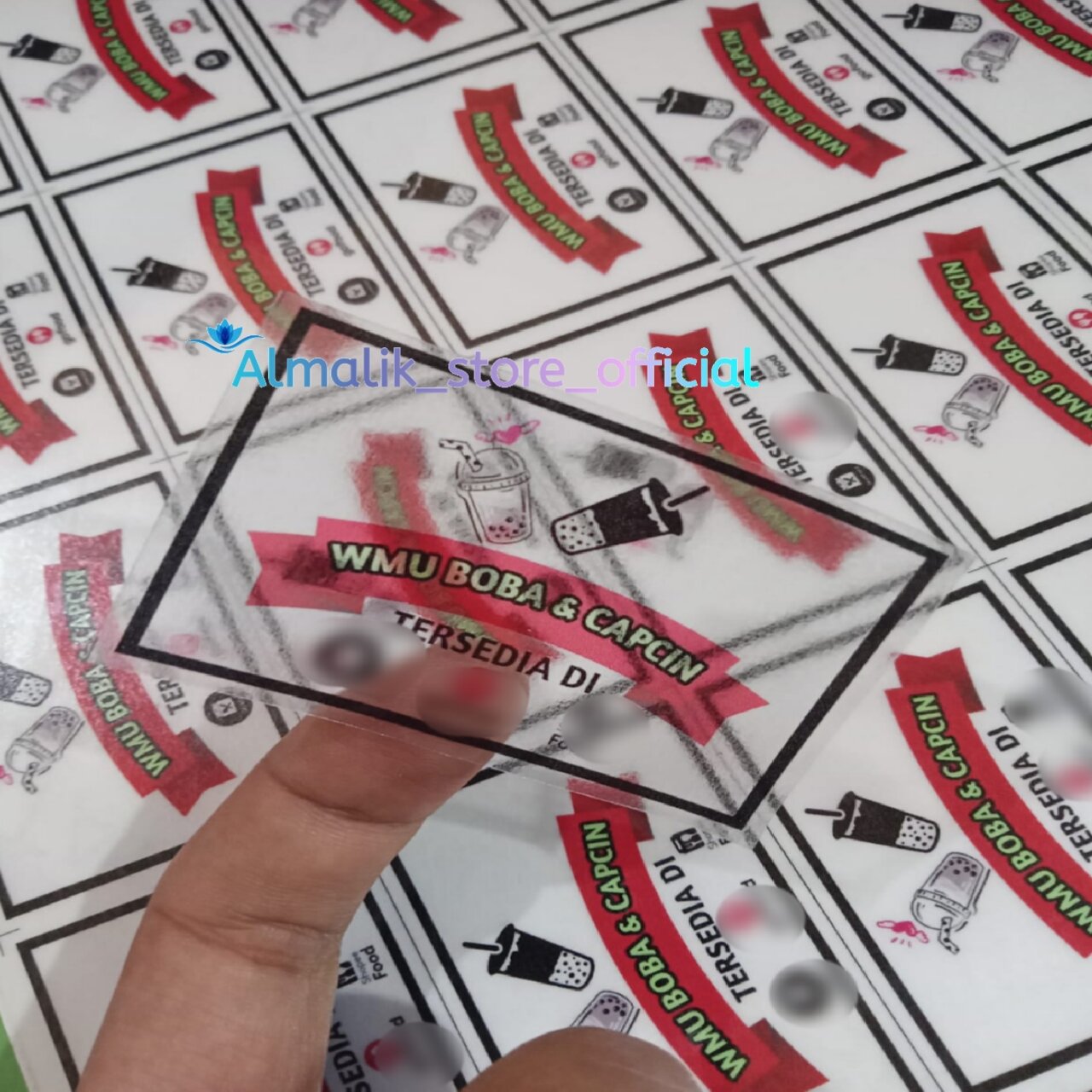 Cetak Sticker Label Transparan Bening Custom Label Cup Minuman Anti Air ...