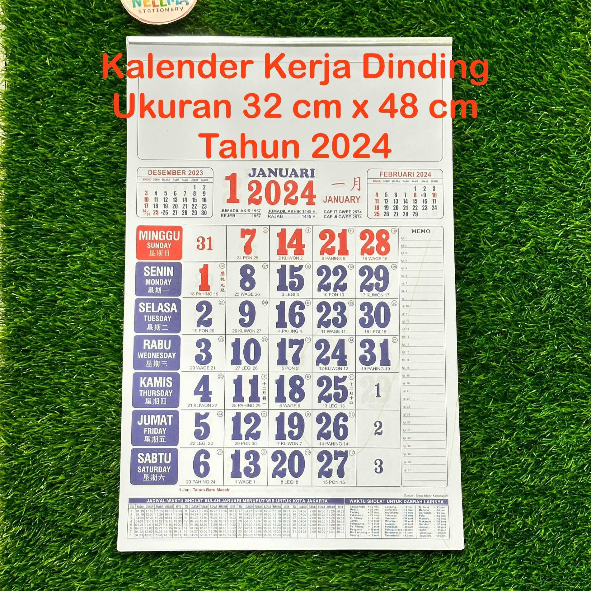 Kalender Kerja Medium 2024 Kalender Dinding Umum | Lazada Indonesia