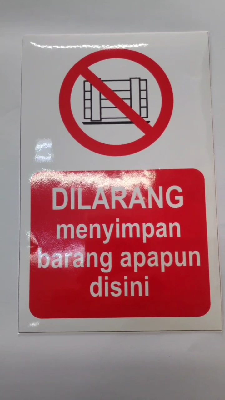 STIKER DILARANG MENYIMPAN BARANG APAPUN DISINI SAFETY SIGN K3 ISO ANSI ...