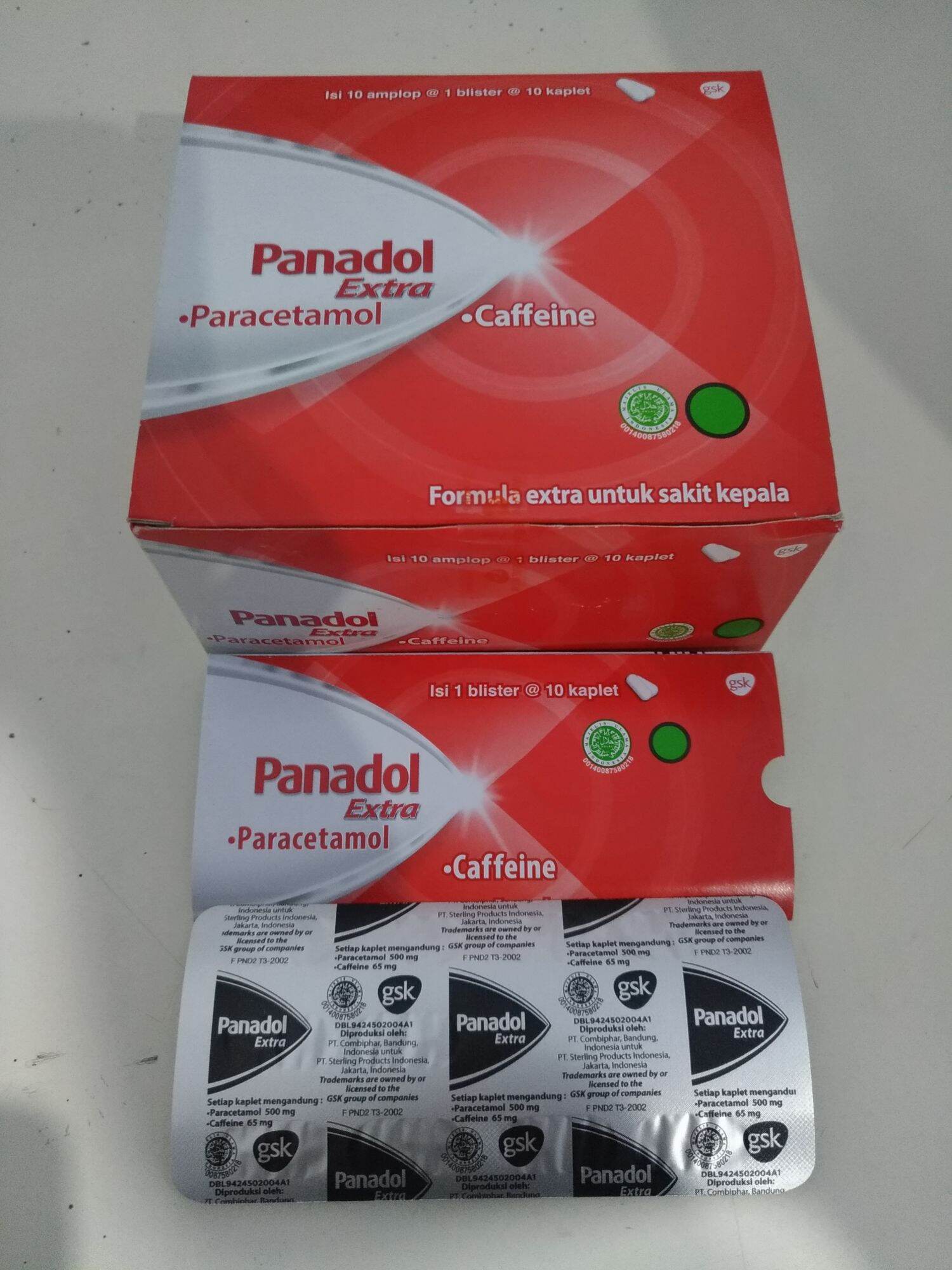 Panadol merah extra strip isi 10 tablet KEMASAN BARU obat demam sakit kepala dewasa | Lazada ...
