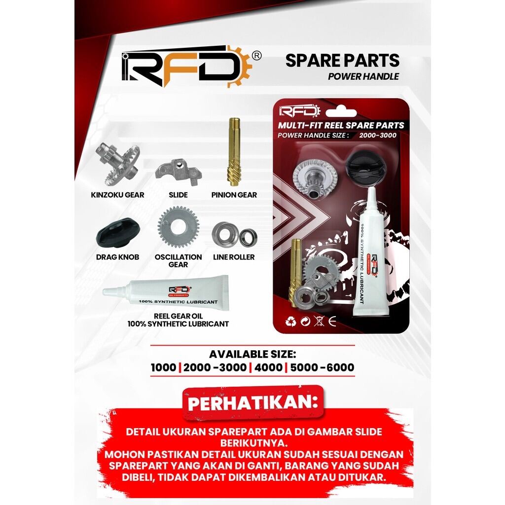 Suku Cadang Reel Spare Part Reel Pancing Untuk Ukuran 1000 2000 3000 ...