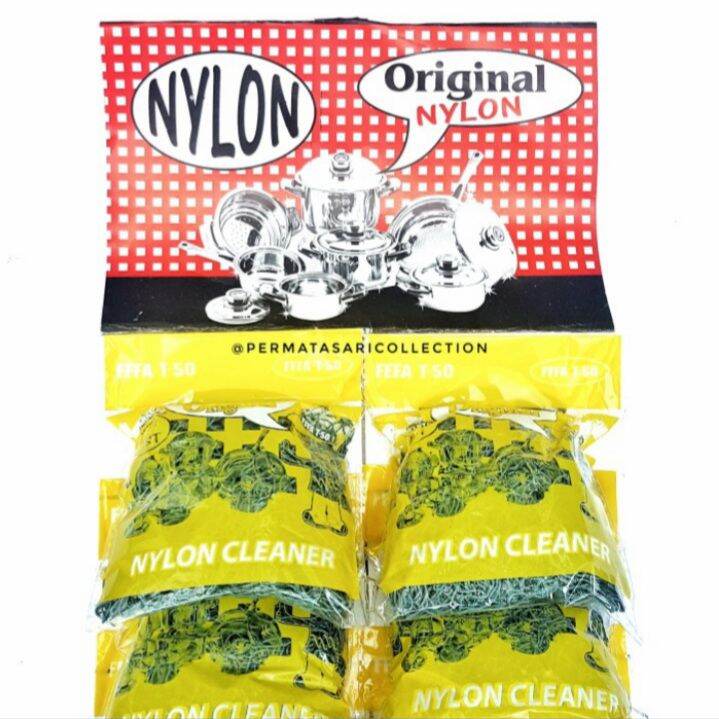Serabut jaring cuci piring serabut nilon serabut benang 1 lembar isi 12 ...