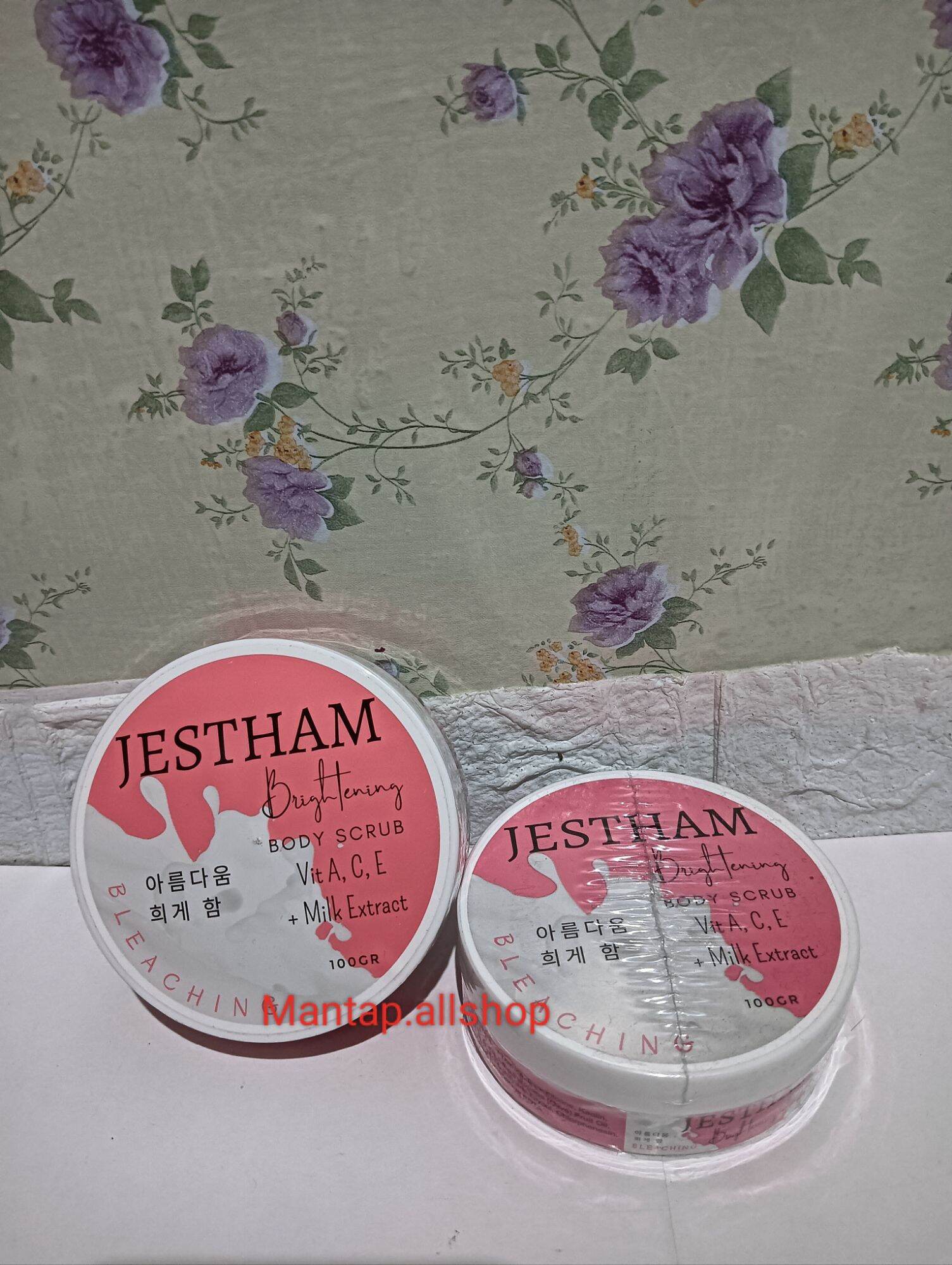 Terlaris ORIGINAL JESTHAM KOREA BLEACHING BODY SCRUB FORMULA BARU ...