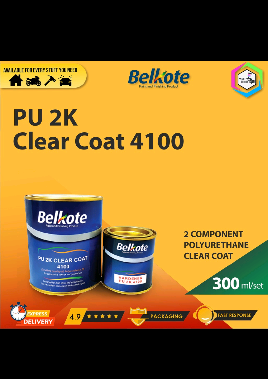 Clear / Pernis Belkote PU 2K Clear Coat 4100 300ml | Lazada Indonesia
