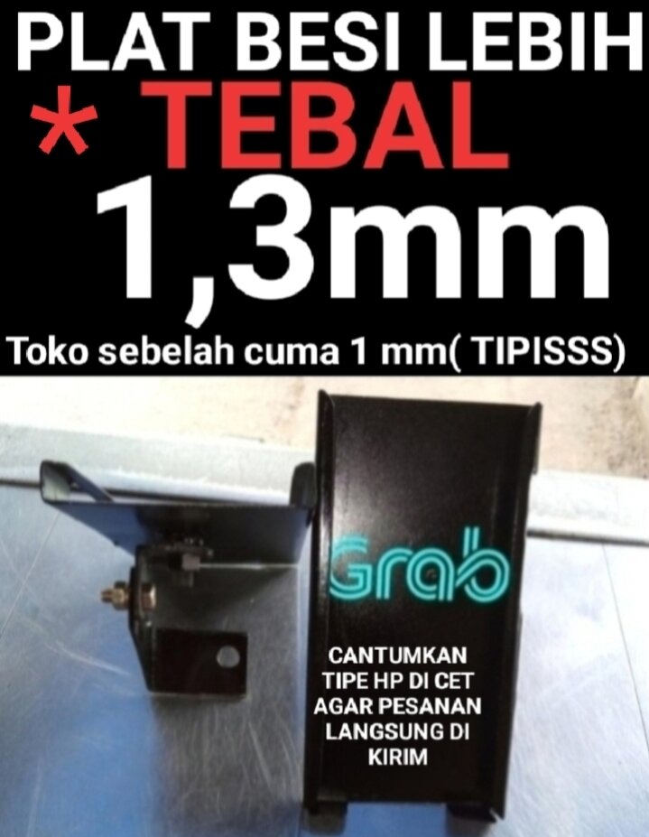 Holder hp plat besi GRAB GOJEK | Lazada Indonesia