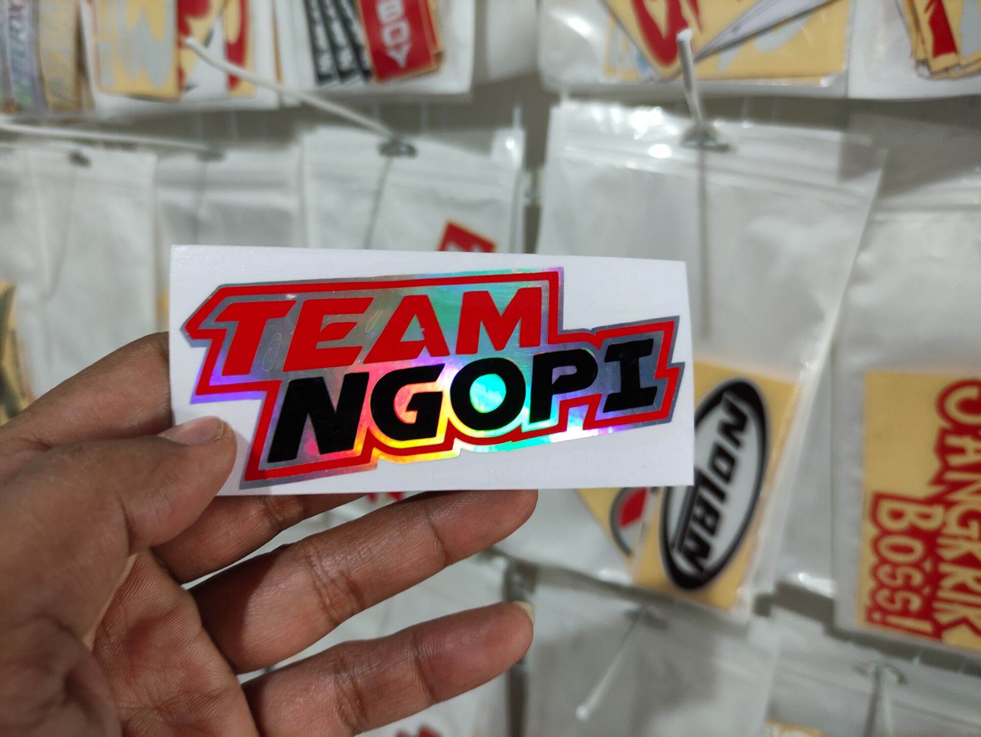 Sticker team ngopi cutting 10x4,5cm stiker cutting acesoris dan variasi ...