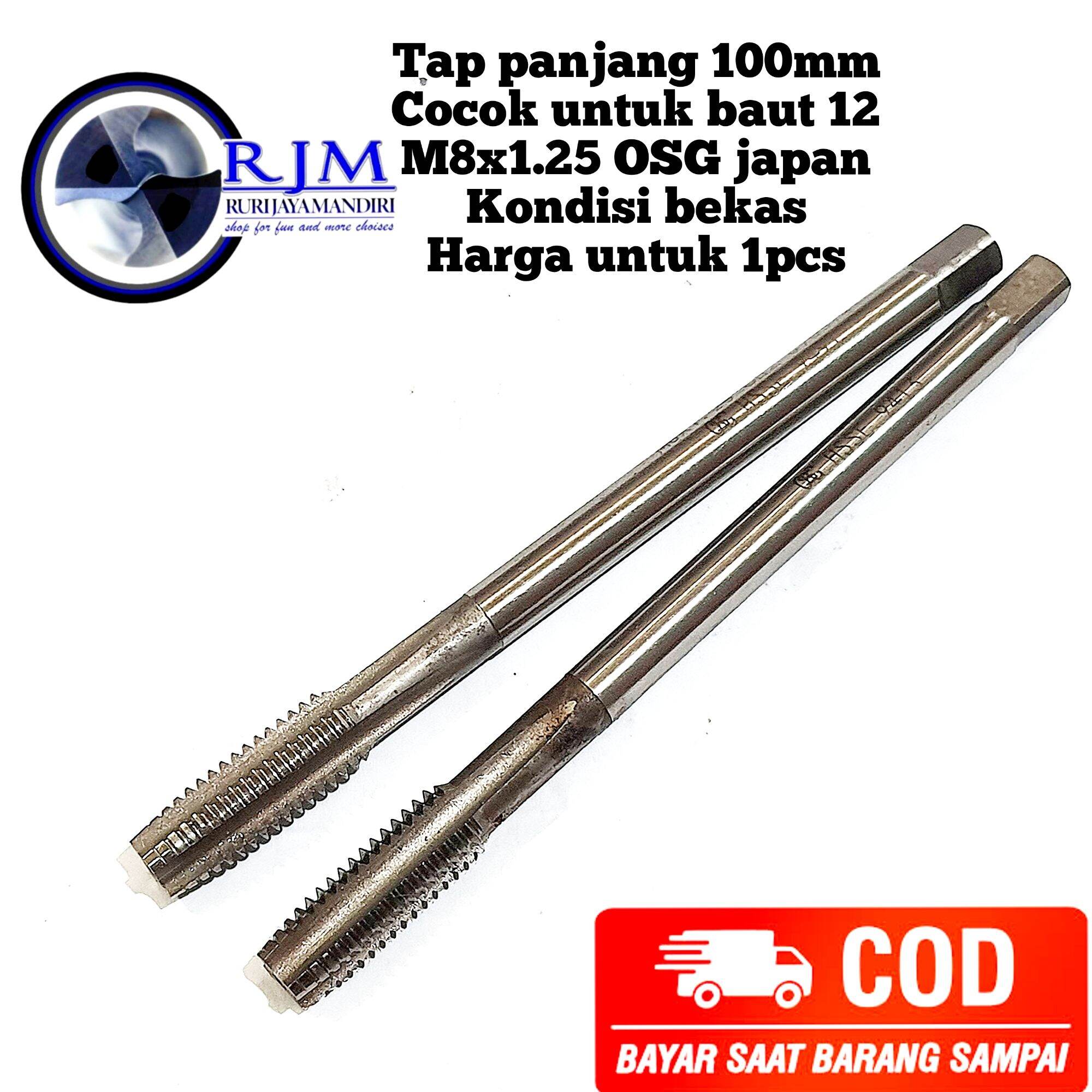 tap baut kunci 12 m8x1.25 long 100mm OSG japan bukan utk baut kunci 14 ...
