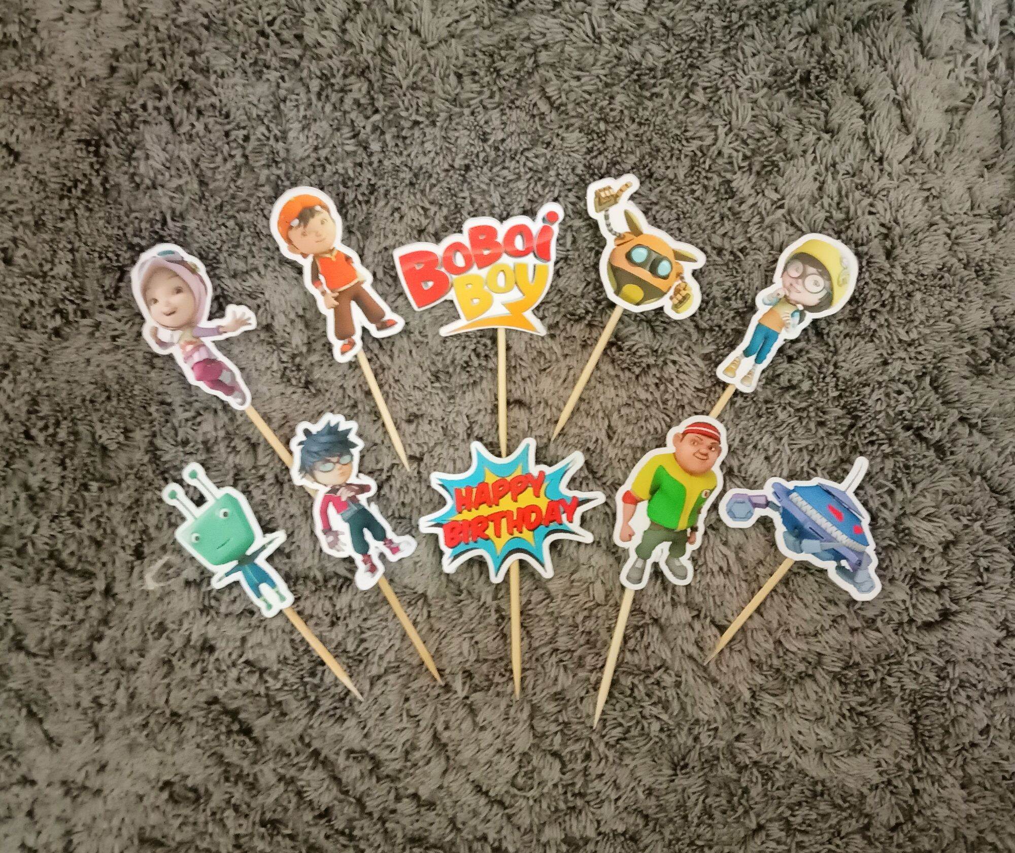 Isi 10pcs Topper Hiasan Kue Karakter Boboiboy (Toper) | Lazada Indonesia