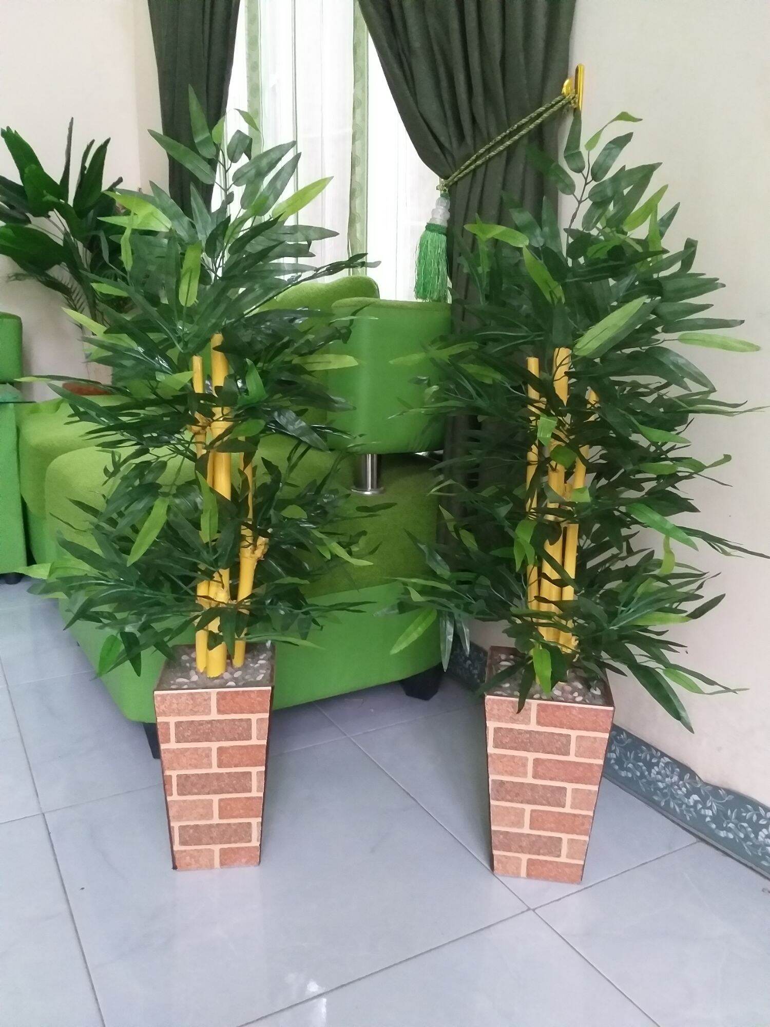 pohon bambu kuning hiasan pojok ruangan tinggi 1 meter | Lazada Indonesia
