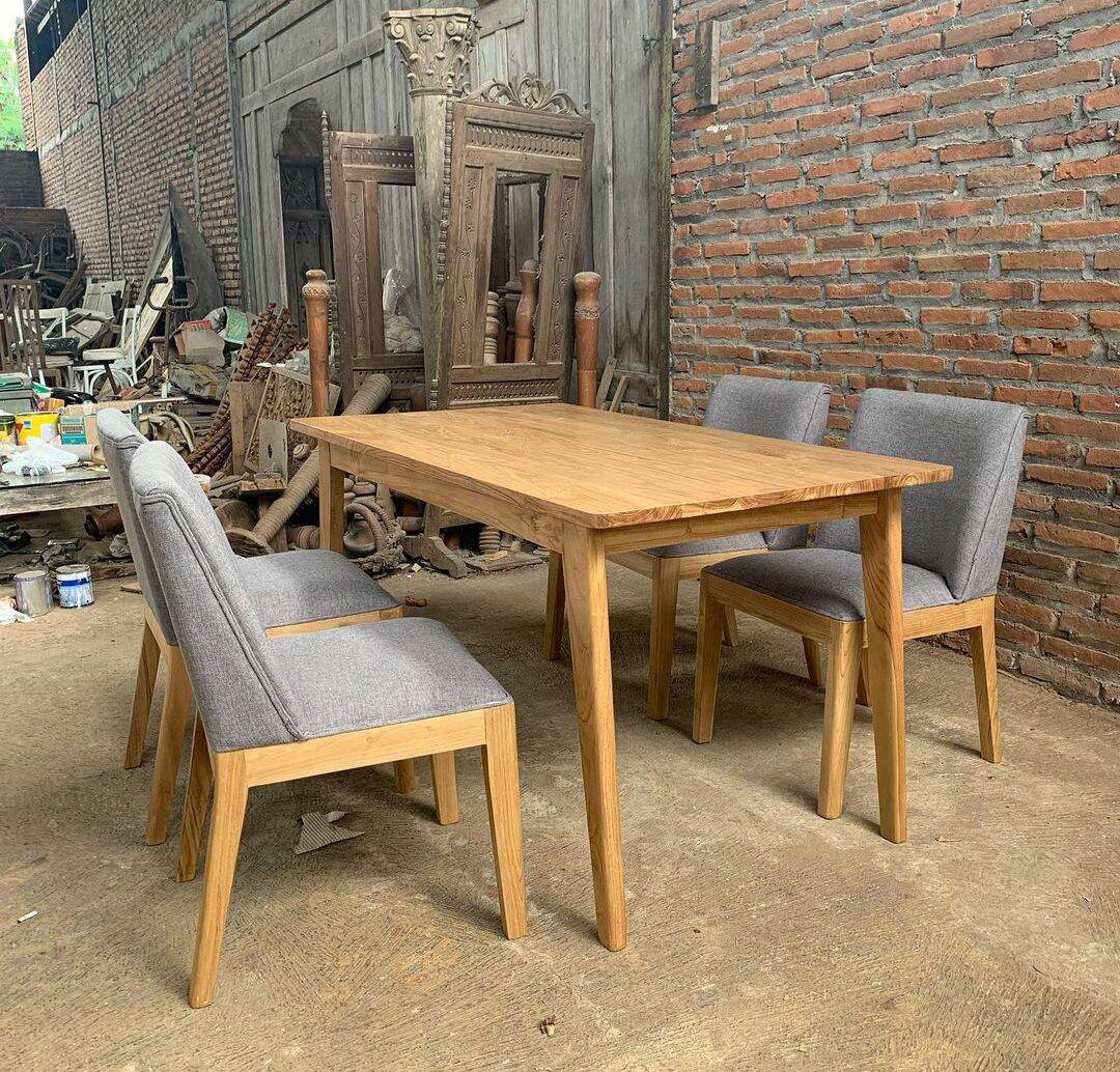 set meja makan, meja makan jati, meja makan minimalis, meja makan kursi 4, meja makan modern ...