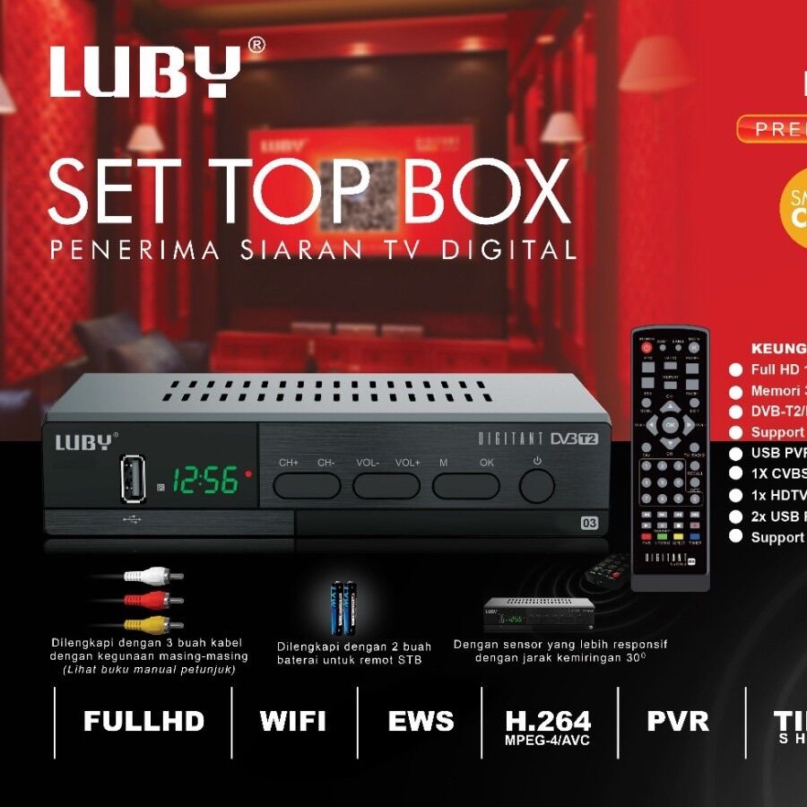 TV komputer laptop Set top box sudah wifi stb luby versi 3 t2-03 ...