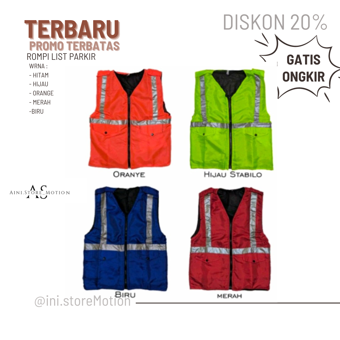 Rompi parkir / Rompi proyek / Rompi safety / Rompi lapangan | Lazada ...