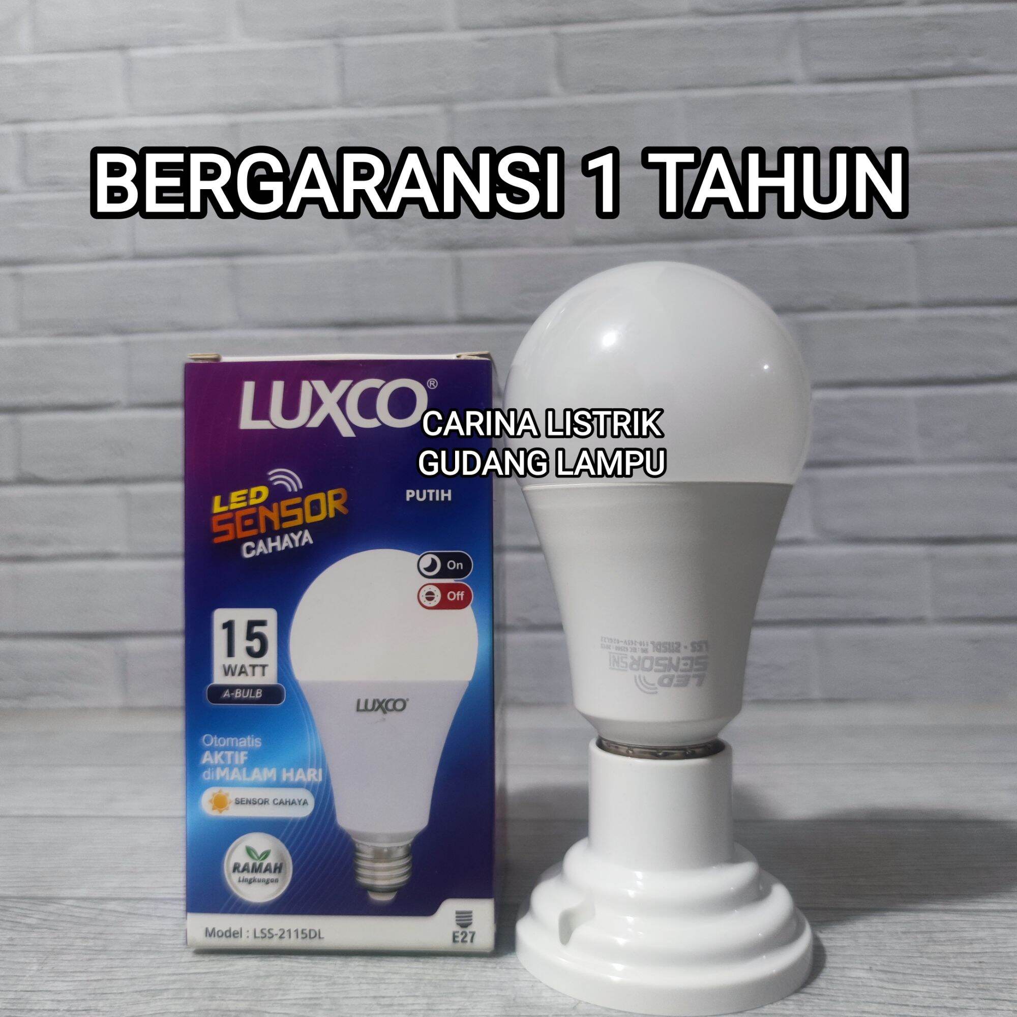 LUXCO LAMPU LED SENSOR CAHAYA 15W CAHAYA PUTIH LIGHT SENSOR | Lazada ...