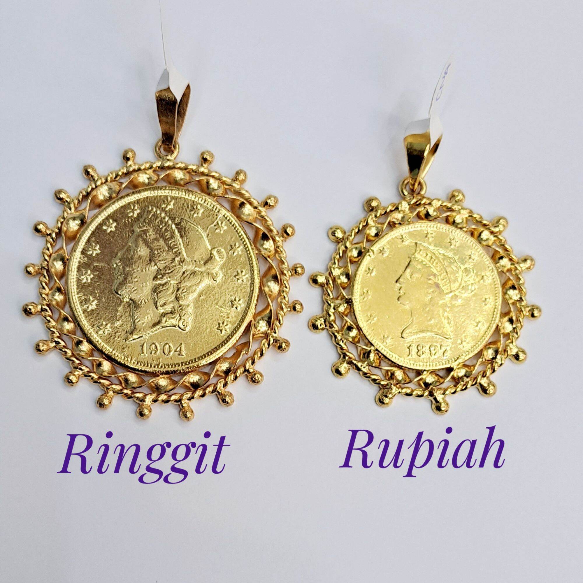 Liontin Matahari Kalung Ringgit Rupiah Lapis Emas | Lazada Indonesia