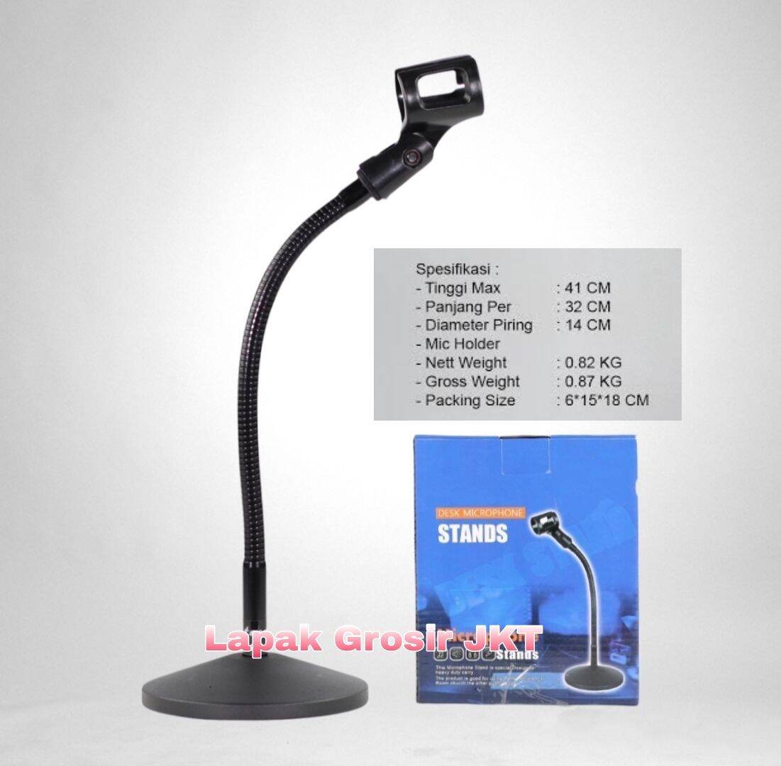 Stand Mic Meja Flexibel Spiral Full Besi / Standing Mic Meja / Stand ...