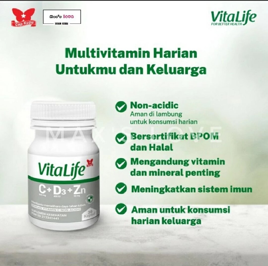 VitaLife Multivitamin C+D3+Zn | Lazada Indonesia